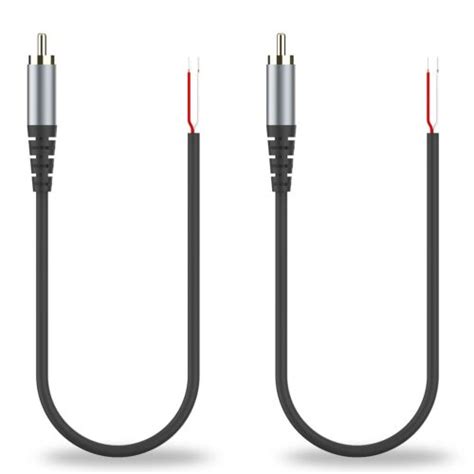 1ft Speaker Wire RCA Male Plug Jack Connector Adapter To Bare Wire Open