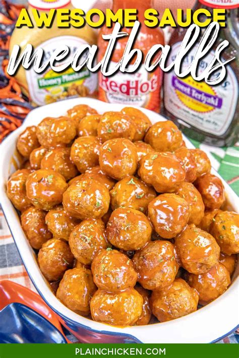 Awesome Sauce Party Meatballs Plain Chicken