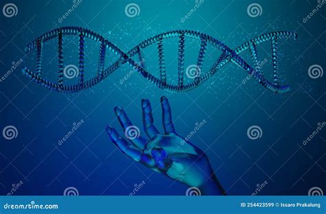 Hand With Dna Human Helix Molecules Cell Research Of Science