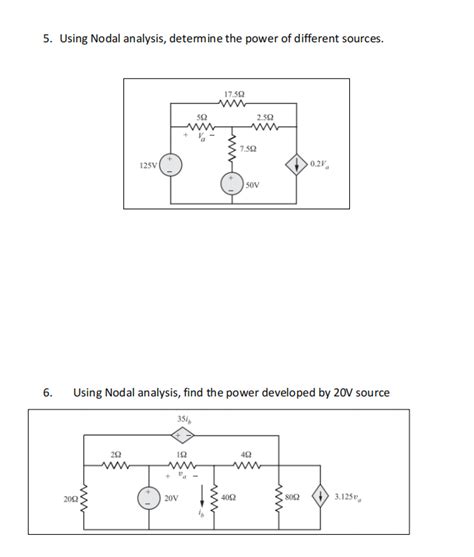 solved 5 using nodal analysis determine the power of