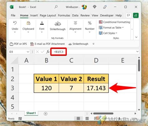 How To Divide In Excel