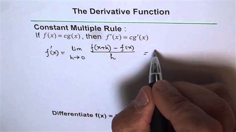 Derivation Of Constant Multiple Rule Of Derivatives Youtube