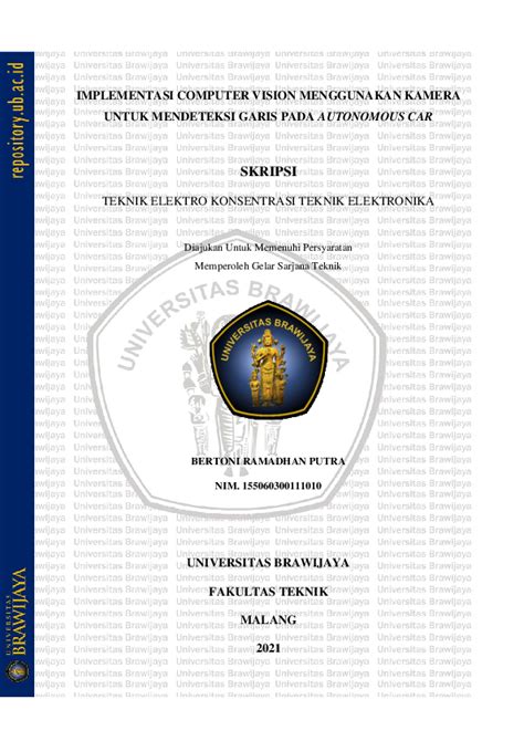 Pdf Implementasi Computer Vision Menggunakan Kamera Untuk Mendeteksi Garis Pada Autonomous Car