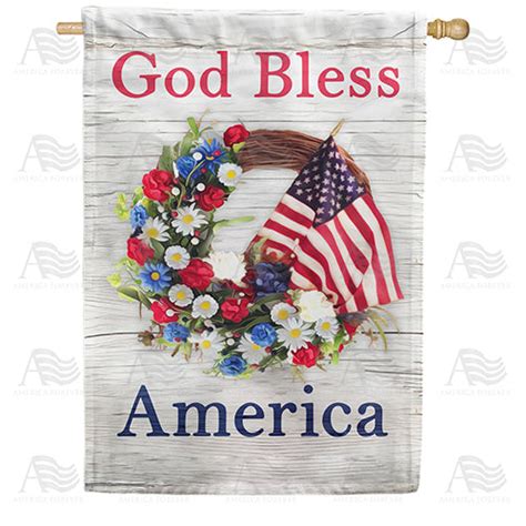 America Forever American Prayer Wreath House Flag Just For Fun Flags