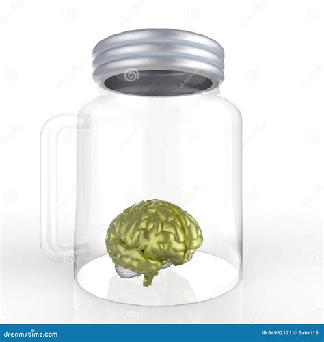 Human Brain In A Glass Jar 3d Rendering Stock Image Image Of Formaldehyde Learning 84962171