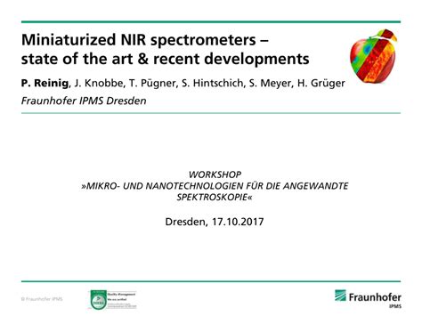 Pdf Miniaturized Nir Spectrometers State Of The Art And Recent Developments