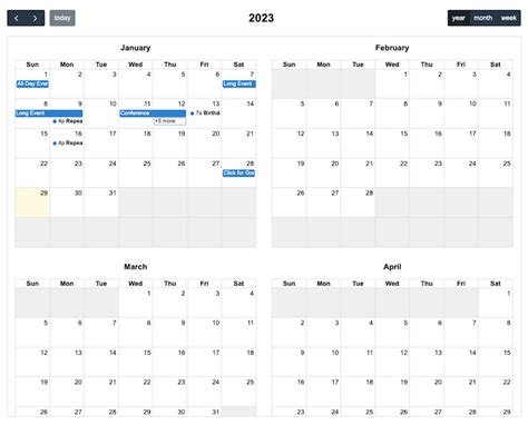 Multi Month And More In V Fullcalendar