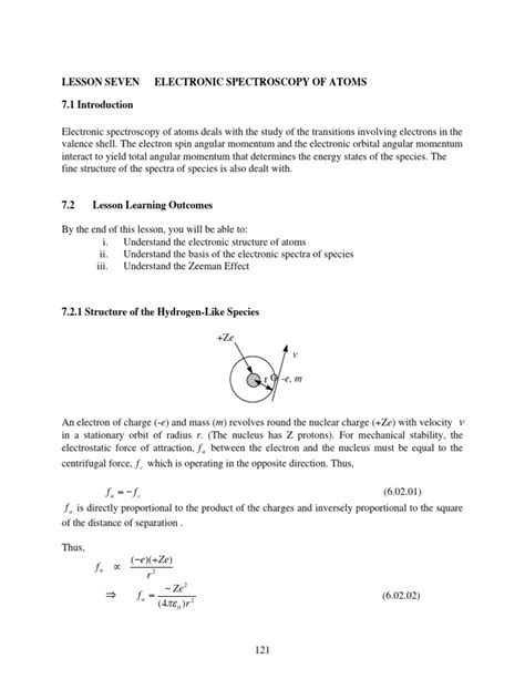 Electronic Spectroscopy Of Atoms Pdf Atomic Orbital Electron Configuration