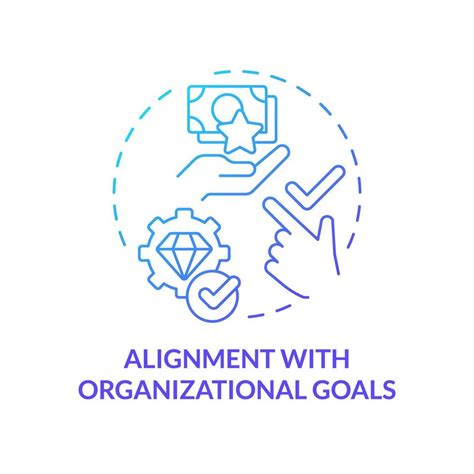 Alignment With Organizational Goals Blue Gradient Concept Icon