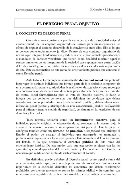 1 Derecho Penal Objetivo EL DERECHO PENAL OBJETIVO I CONCEPTO DE