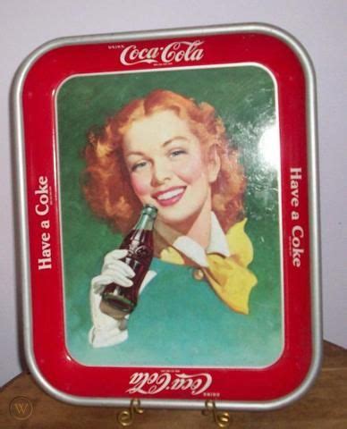 Vintage Coke Coca Cola Tray Red Head Lady Yellow Scarf 52069410