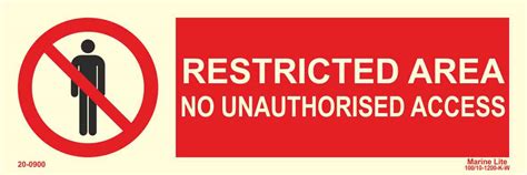 Pss Prohibition Signs Restricted Area No Unauthorised Access 20