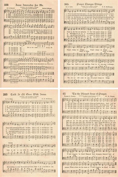 Free Printable Vintage Hymns About Prayer Vintage Printables Sheet