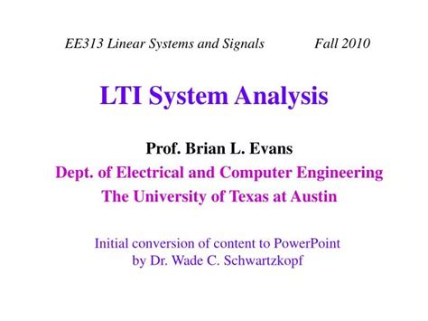 PPT LTI System Analysis PowerPoint Presentation Free Download ID 4224039