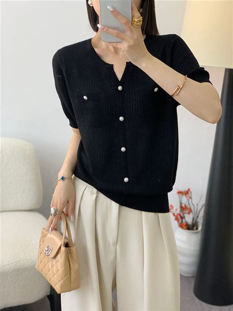 天丝针织衫短袖t恤女装2024新款年轻妈妈夏装显瘦白色冰丝簿上衣 阿里巴巴