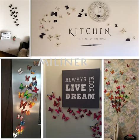 12pcs Pvc 3d Butterfly Wall Decor Borkut