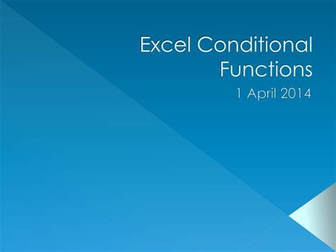 Ppt Excel Conditional Functions Powerpoint Presentation Free