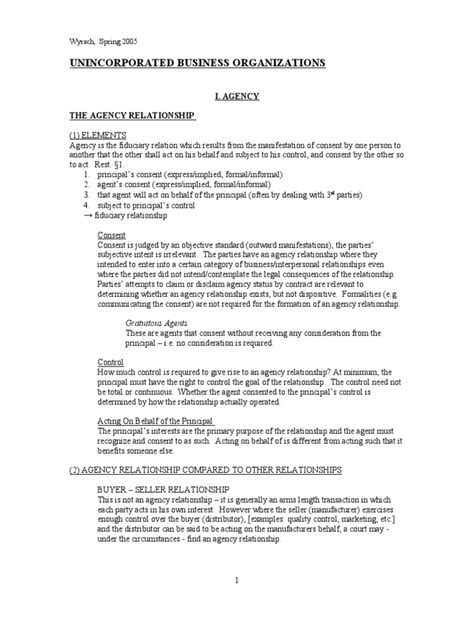 Ubo Outline Law Of Agency Partnership