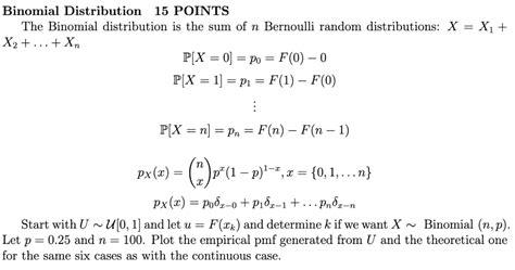 Binomial Distribution 15 Points The Binomial