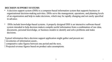 Dss And Expert System Pptx Taxonomy Classification Characteristics Components Applications Pptx