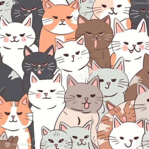 Repeating Cat Patternneural Network Ai Generated Stock Illustration