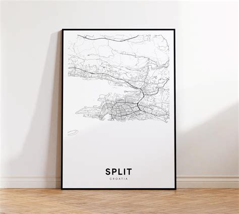 Split Map Print Split City Map Poster Street Map Art Modern Wall Decor T For Himher