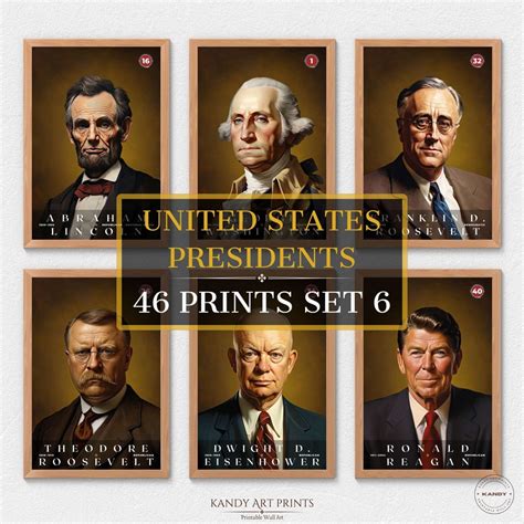46 Us Presidents Prints Us Presidents Poster American History Office