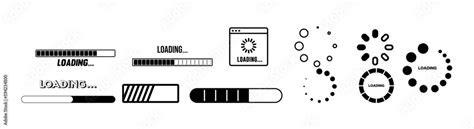 set of vector loading icons loading bar progress icon download