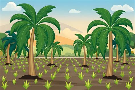 Background Featuring Lush Cassava Plantation In Agricultural Landscape