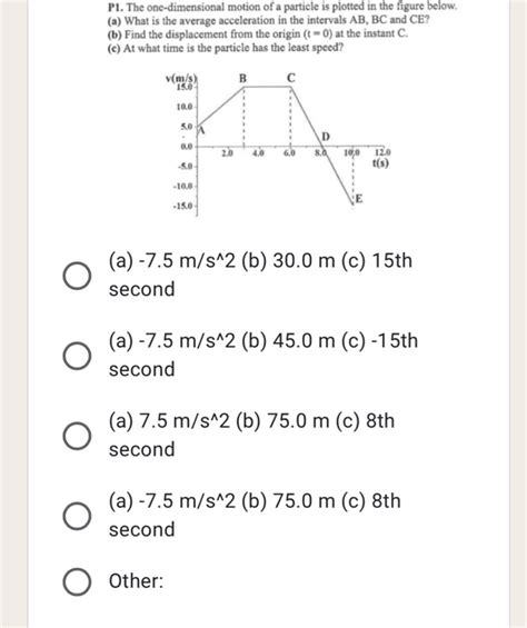 solved p1 the one dimensional motion of a particle is