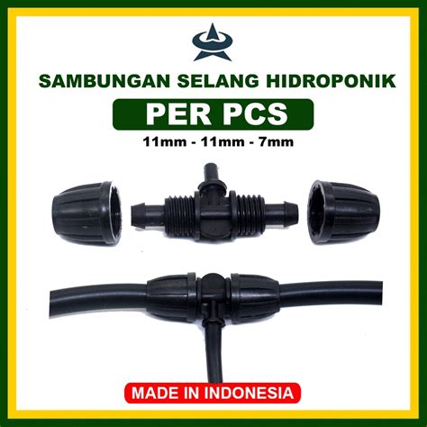 Jual Gemuk Sambungan Selang Hidroponik Reducer Tee 11mm 11mm 7mm