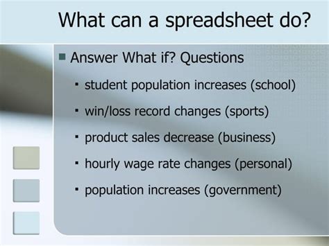 Spreadsheet Fundamentals Ppt