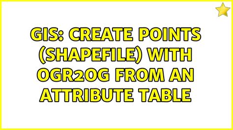 gis create points shapefile with ogr2og from an attribute table