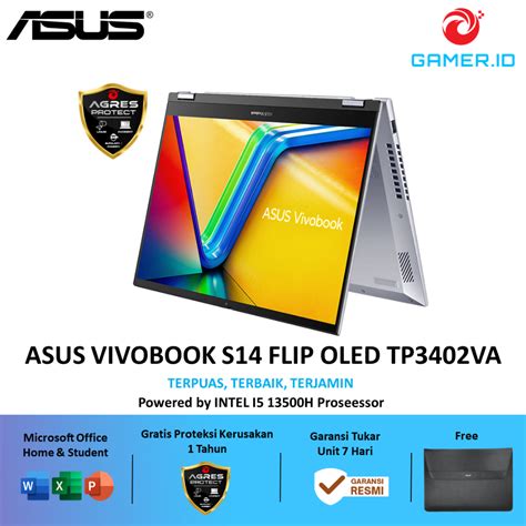 Jual ASUS VIVOBOOK S14 FLIP OLED TP3402VA 2IN1TOUCH I5 13500H 16GB 512GB W11 OHS 14 0 2 8K
