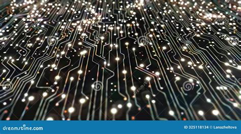 Detailed Visualization Of Neural Network Connections Glowing Synapses And Neurons Abstract