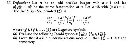 Solved 37 Definition Let N Be An Odd Positive Integer With