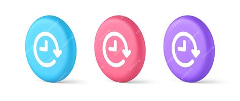 Premium Vector Clock In Circle Arrow Button Time Countdown Deadline Chronometer 3d Realistic