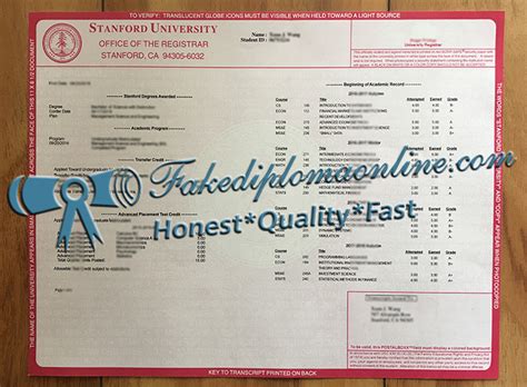 How To Replicate Stanford University Official Transcript Online