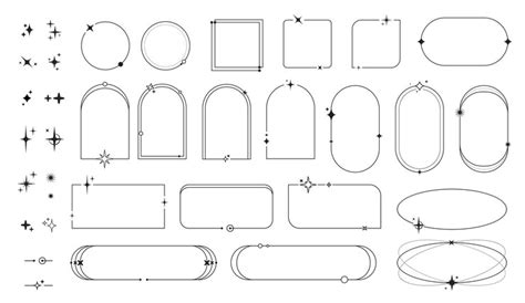 Premium Vector Minimal Line Frames With Star Sparkles Or Twinkles