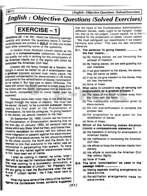 03 English Objective Questions Solved Exercises E Next In Pdf