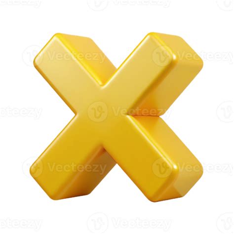 Joyful Picturesque Geometric Minimal X In Yellow Crisp Edges Single Weight Stroke With