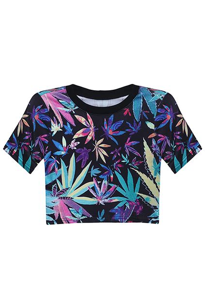Maple Leaf Midriff T Shirt Raverrafting