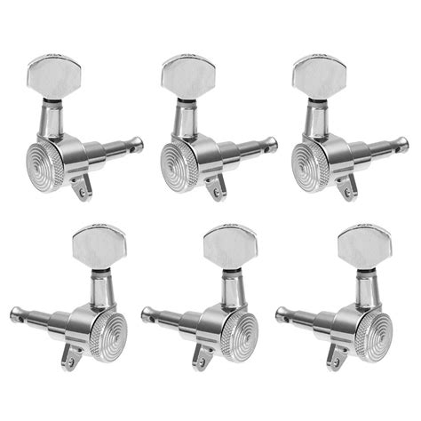 Chrome Electric Bass Guitar Tuning Peg 6 Inline 2 Pin Locking Tuning