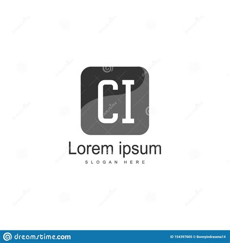 Initial Ci Logo Template With Modern Frame Minimalist Ci Letter Logo