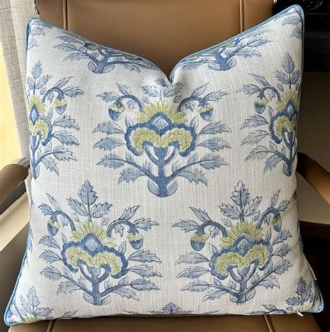 Carnival Pillow Cover In Green 18x18 Green Floral Blue