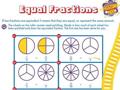 Paultons Park Maths Equivalent Fraction Yr4 5 Teaching Resources