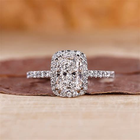 Elongated Cushion Cut Ring In Pave Setting