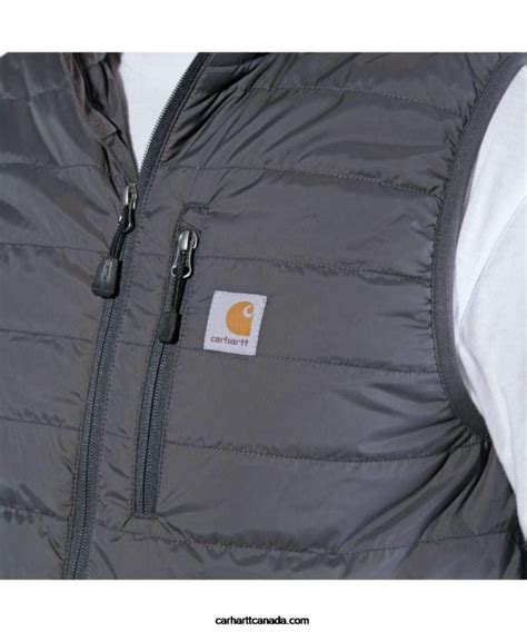 Black Men Carhartt Rain Defender Relaxed Fit Lightweight Insulated Vest