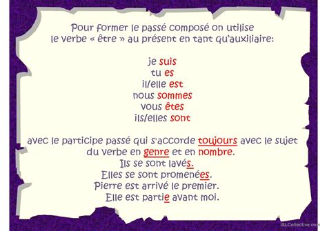 Le Passé Compose Avec Le Verb Français Fle Powerpoints