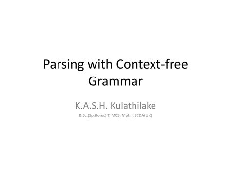 Nlpkashkparsing With Context Free Grammar Pptx